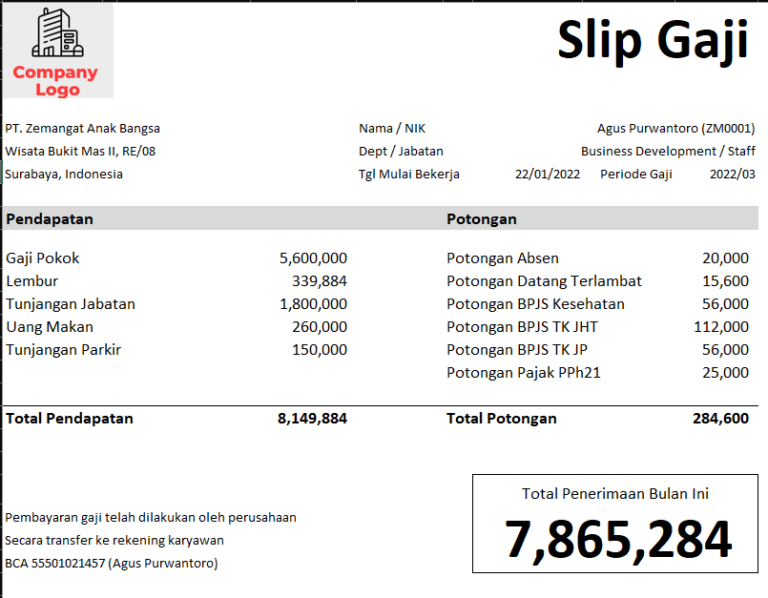 17 Contoh Slip Gaji Sederhana untuk Karyawan (Update 2026)